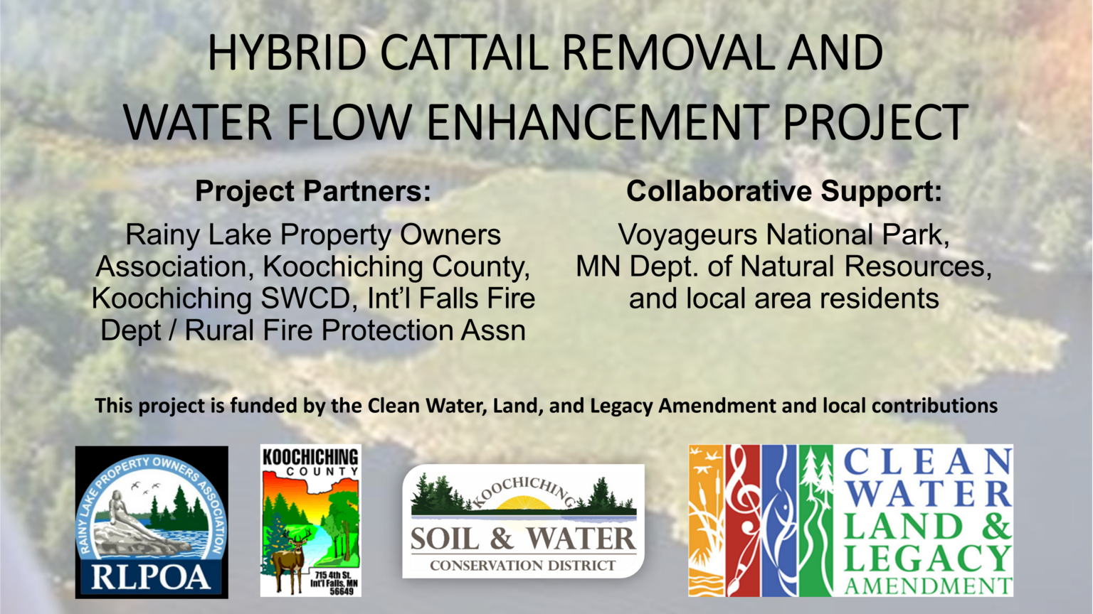 Hybrid Cattail Removal And Water Flow Enhancement Project – Koochiching SWCD